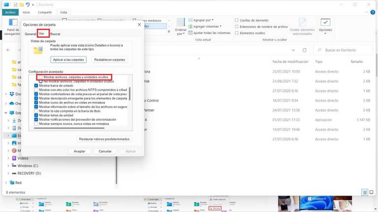 Cómo ver archivos ocultos en Windows 11