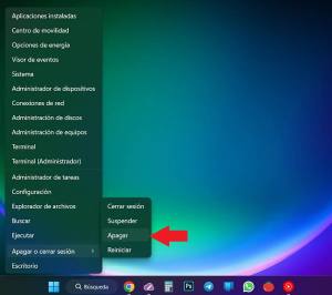 Cómo apagar un PC con Windows 11