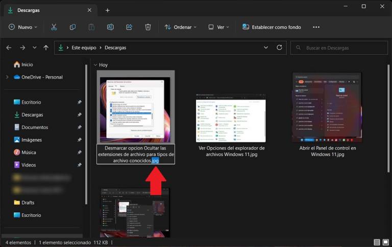 Cómo cambiar la extensión de un archivo en Windows 11