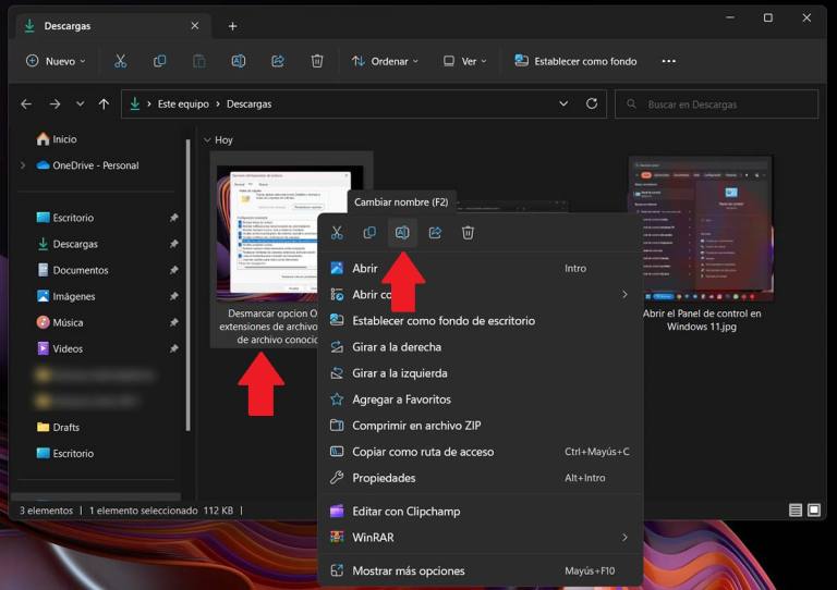 Cómo cambiar la extensión de un archivo en Windows 11