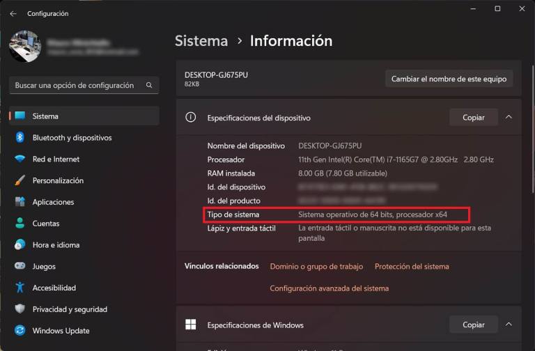 Cómo saber si tienes Windows 11 de 32 o 64 bits