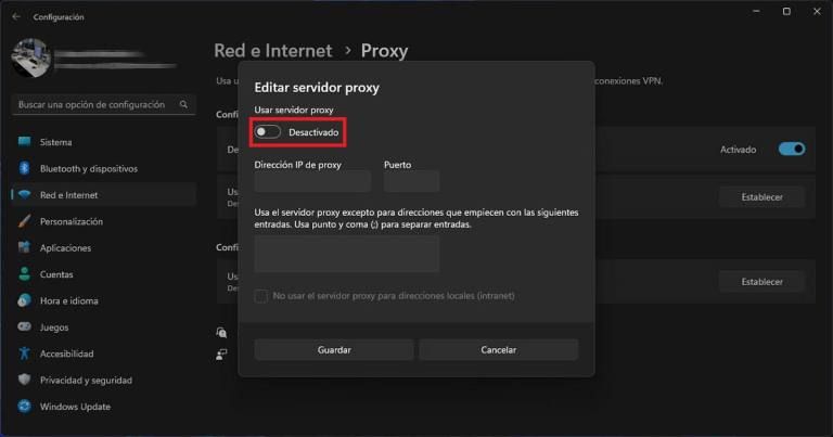 Cómo configurar un proxy en Windows 11