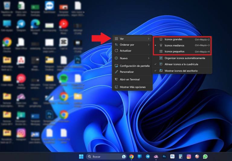 Cómo aumentar o disminuir el tamaño de los iconos del escritorio en ...