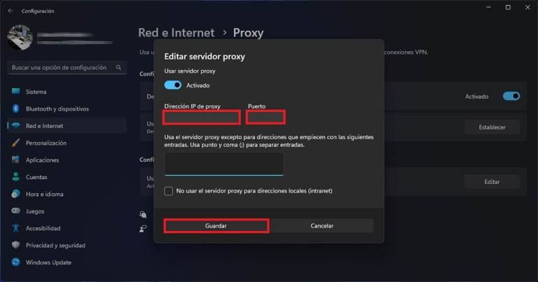 Cómo configurar un proxy en Windows 11
