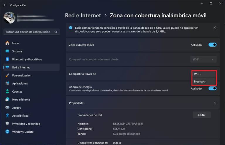 Cómo compartir Internet con tu ordenador en Windows 11
