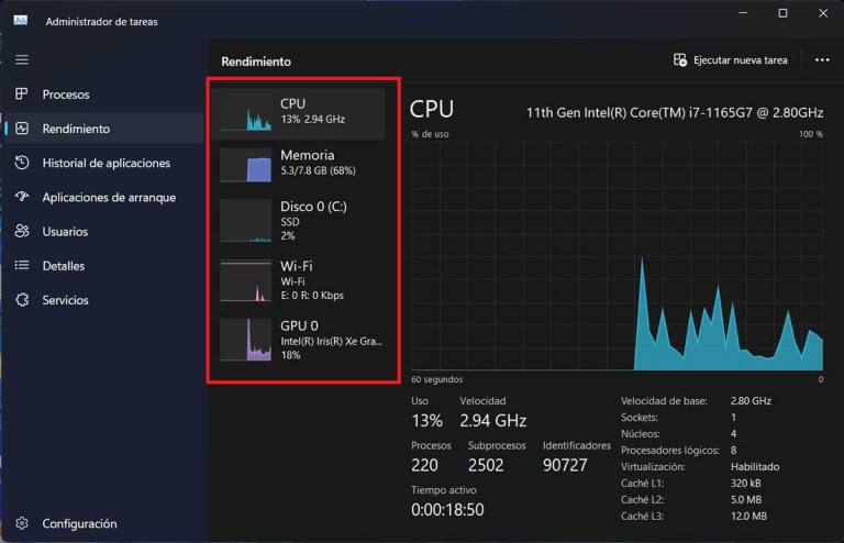 Cómo ver el rendimiento de un ordenador en Windows 11