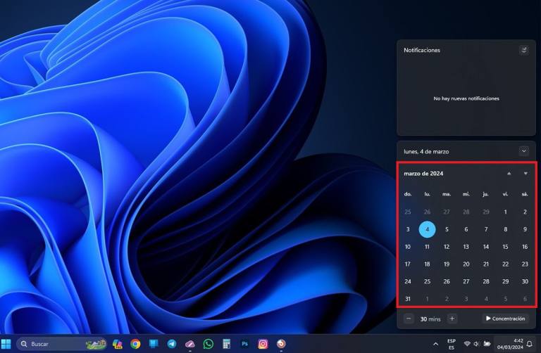 So zeigen Sie den Kalender an in Windows 11