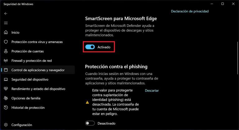 Cómo desactivar SmartScreen en Windows 11