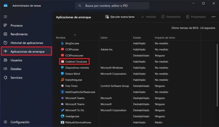 Cómo evitar que Adobe Creative Cloud se inicie en Windows 11