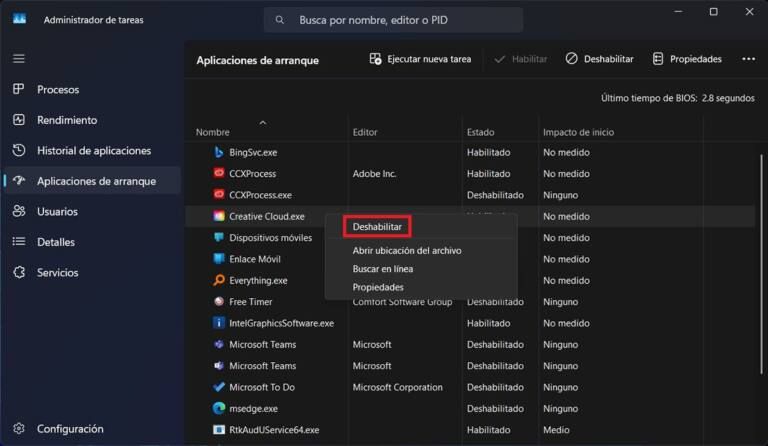 Cómo evitar que Adobe Creative Cloud se inicie en Windows 11